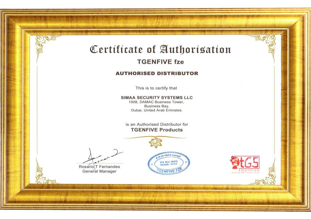 Certifications – Simaa Security Systems LLC